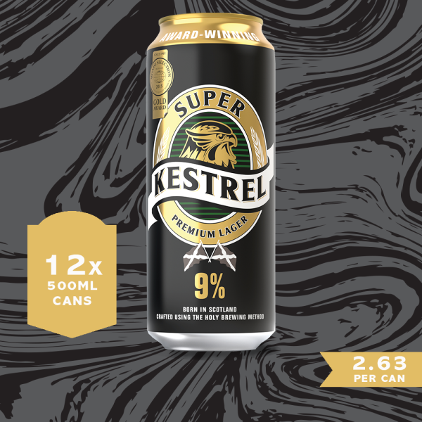 Kestrel Super Premium Lager, 12 x 500ml Cans - Kestrel Beer